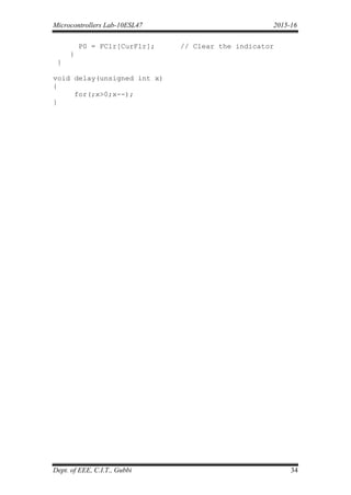 Micrcontroller iv sem lab manual | PDF