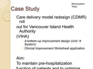 Microsystem Tools for Health Care | PPTX | Physical Therapy | Wellness