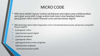 MICRO CODE - | PPTX