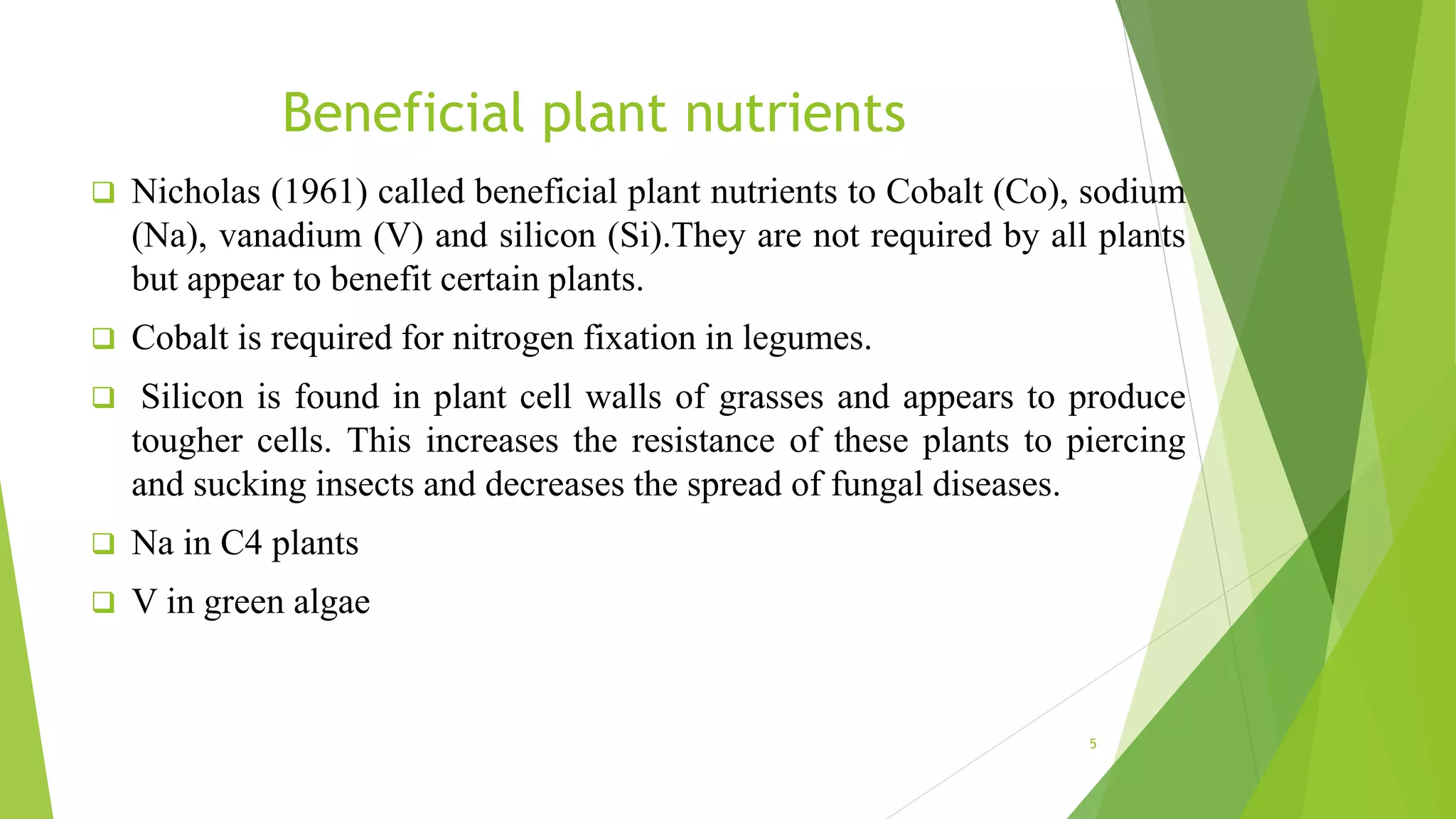 Role of micro nutrients and their deficiency symptoms in Mulberry | PPTX