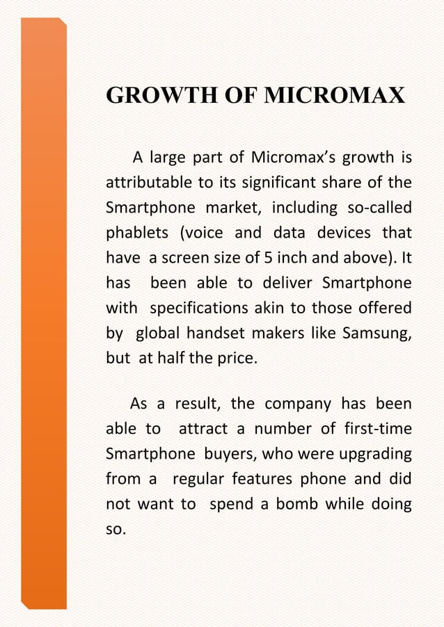 Case Study On Micromax | PDF | Smartphones | Consumer Electronics