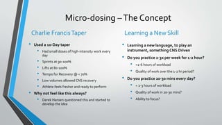 Micro dosing – more with less | PPTX