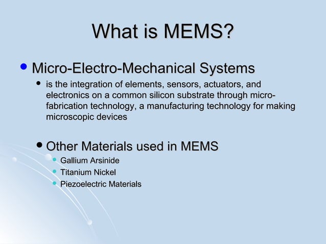 Micro electro-mechanical-systems-mems | PPT