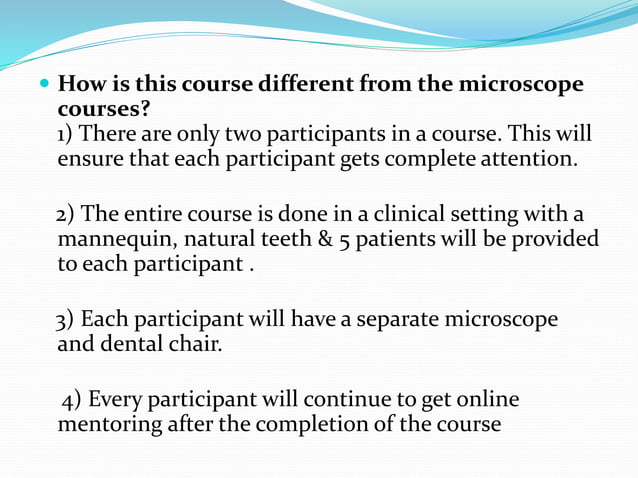 Micro Endodontics Training in Delhi| Advanced Endodontics | Delhi | PPTX