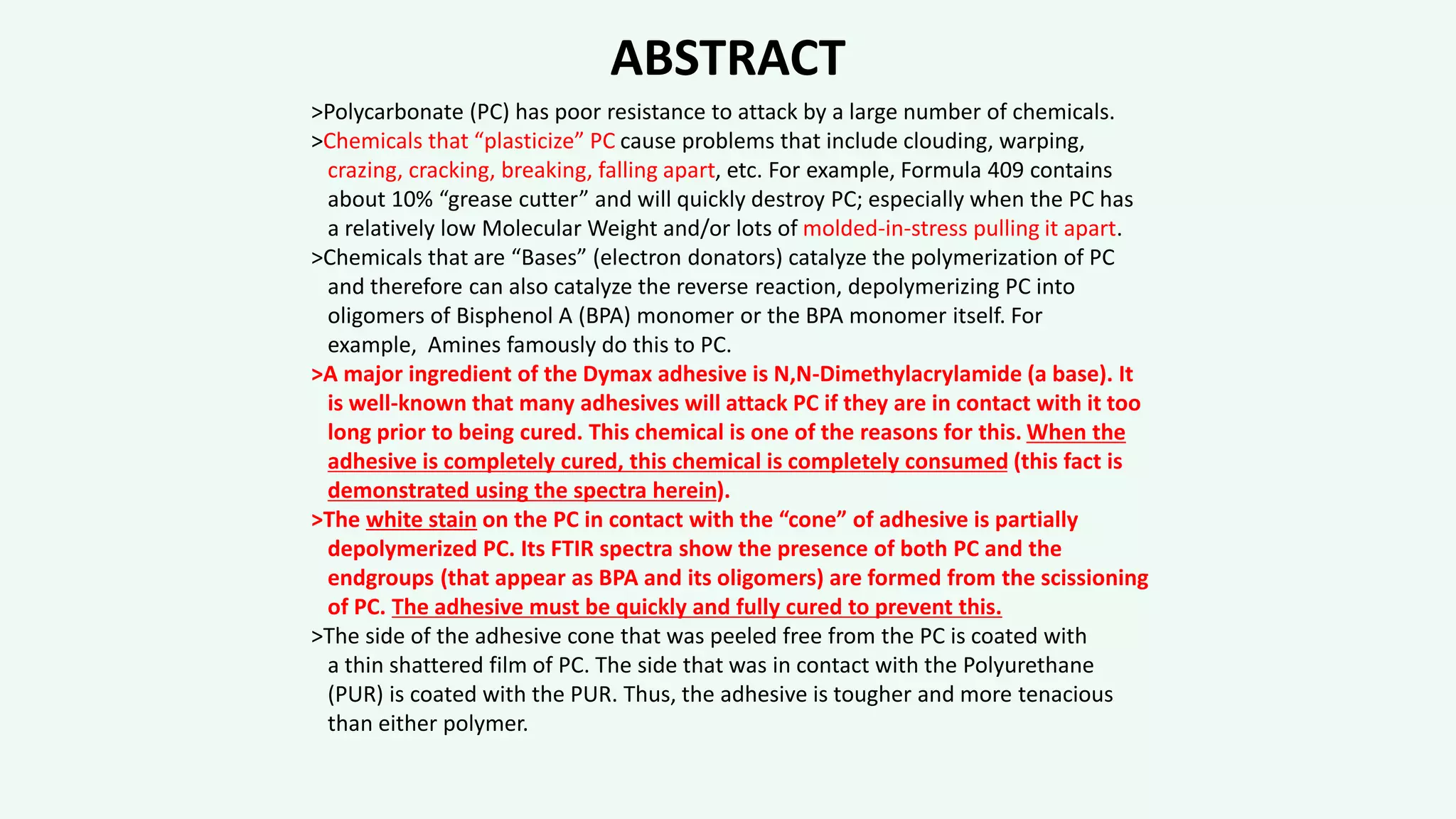 Micro ftir6-adhesive attacks polycarbonate | PPTX