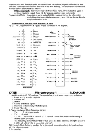 Microprocessor Basics 8085 Ch-1 | DOC