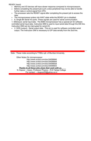 Microprocessor Basics 8085 Ch-1 | DOC