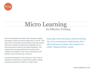 Micro learning for effective training - eLearning concepts | PDF