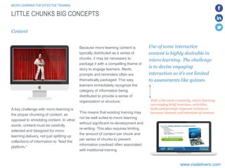 Micro learning for effective training - eLearning concepts | PDF
