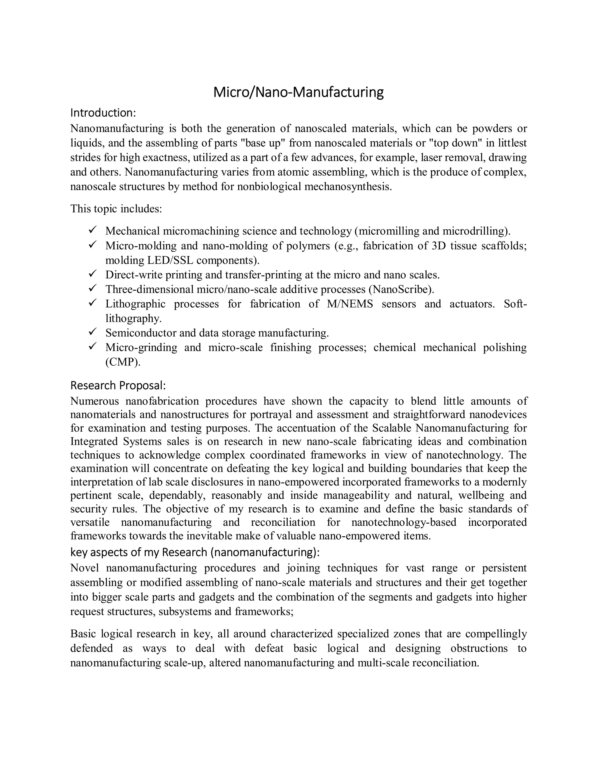 Micro & nano manufacturing | PDF