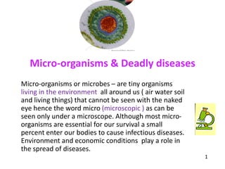 Microorganisms and deadly diseases. | PPTX | Infectious Diseases ...