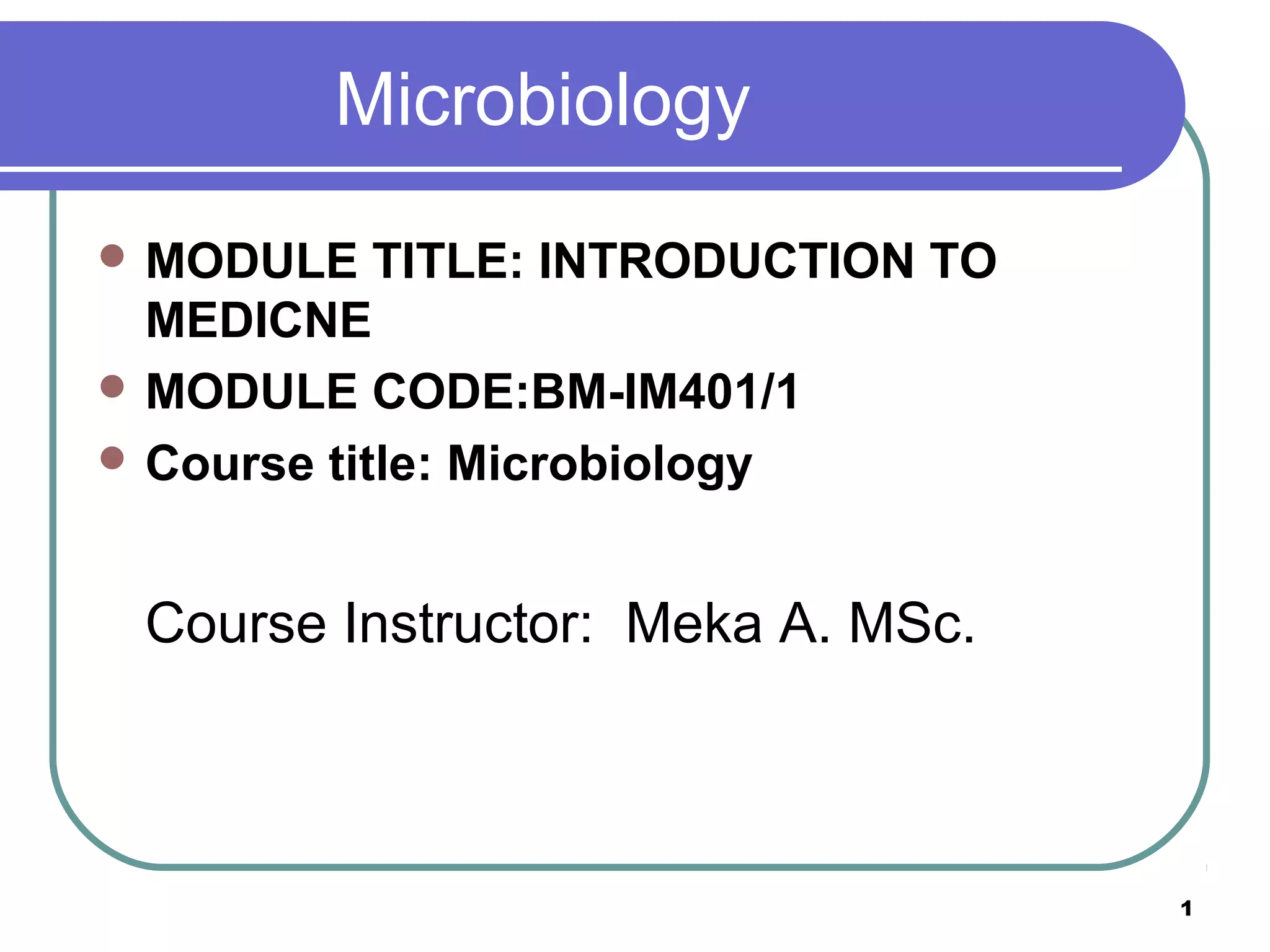 introduction to Microbiology | PPT