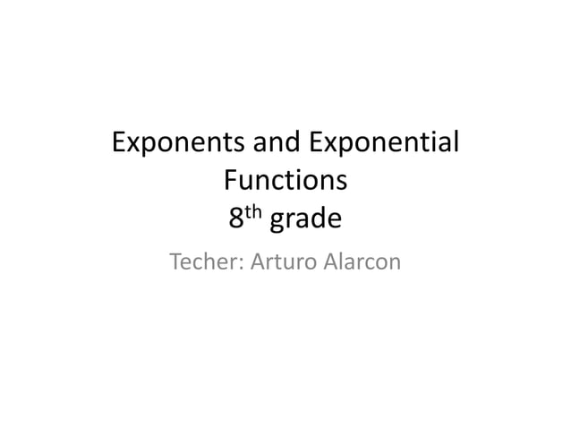 Micro peer teaching-exponents and exponential functions | PPTX