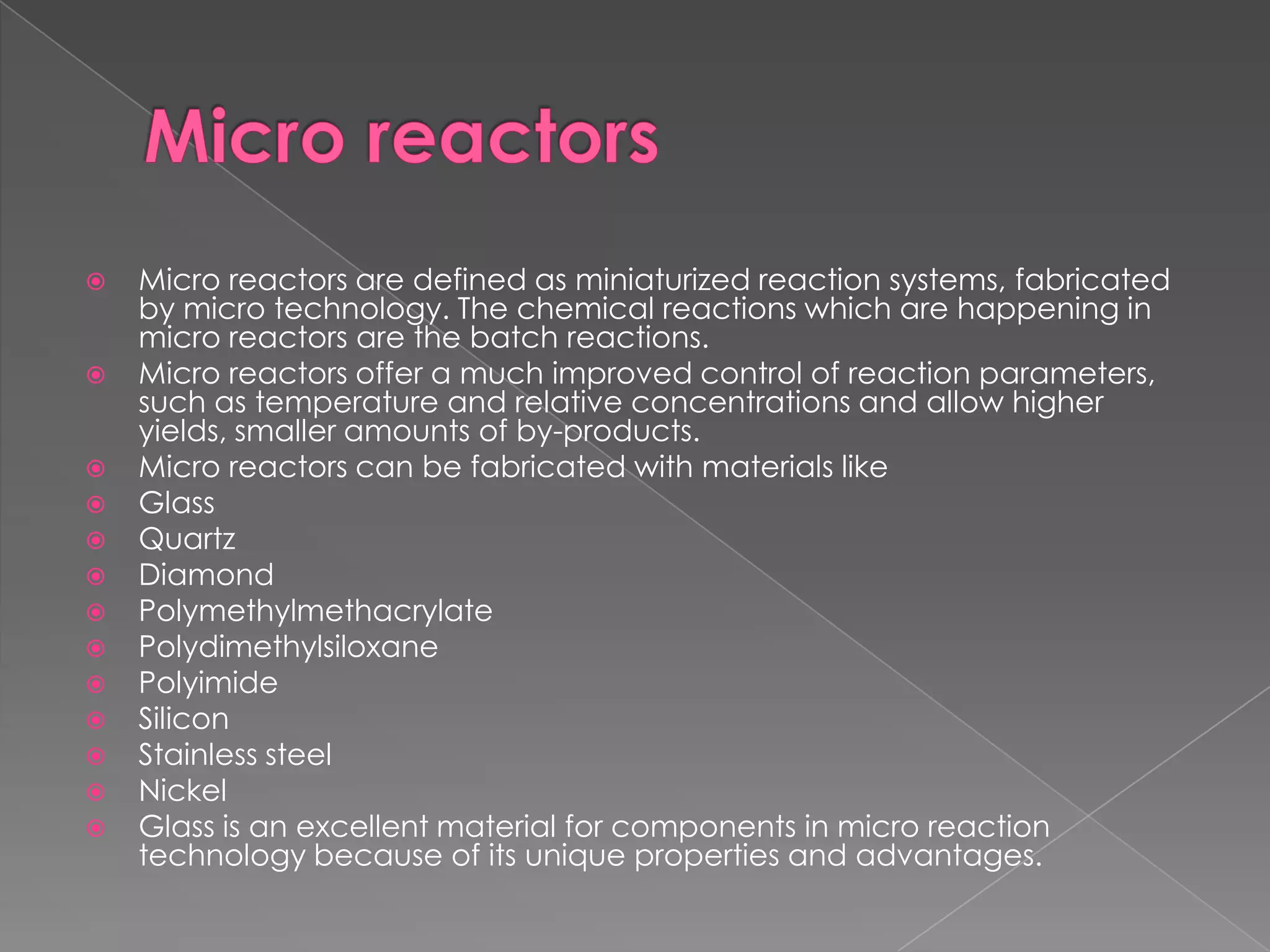 Micro Reaction Technology - Explains Design, Process and Applications ...