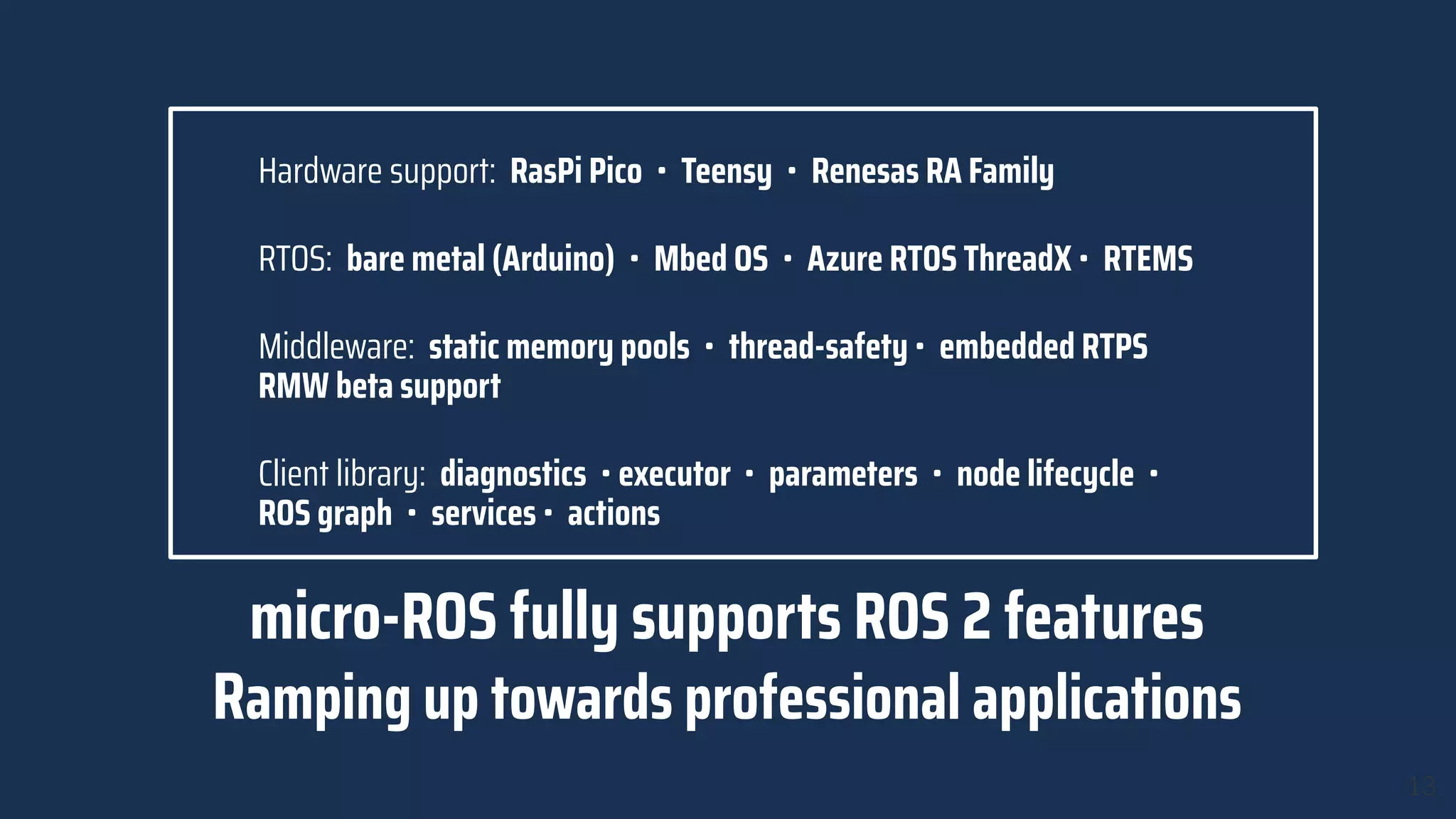 micro-ROS: Developing ROS 2 professional applications based on MCUs | PDF