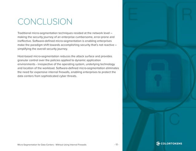Micro Segmentation For Data Centers Without Using Internal Firewalls Ppt