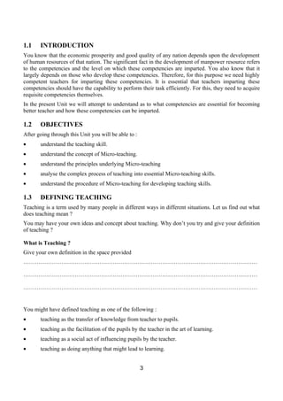 Micro teaching-and-its-need | DOC | Homework and Study | Education