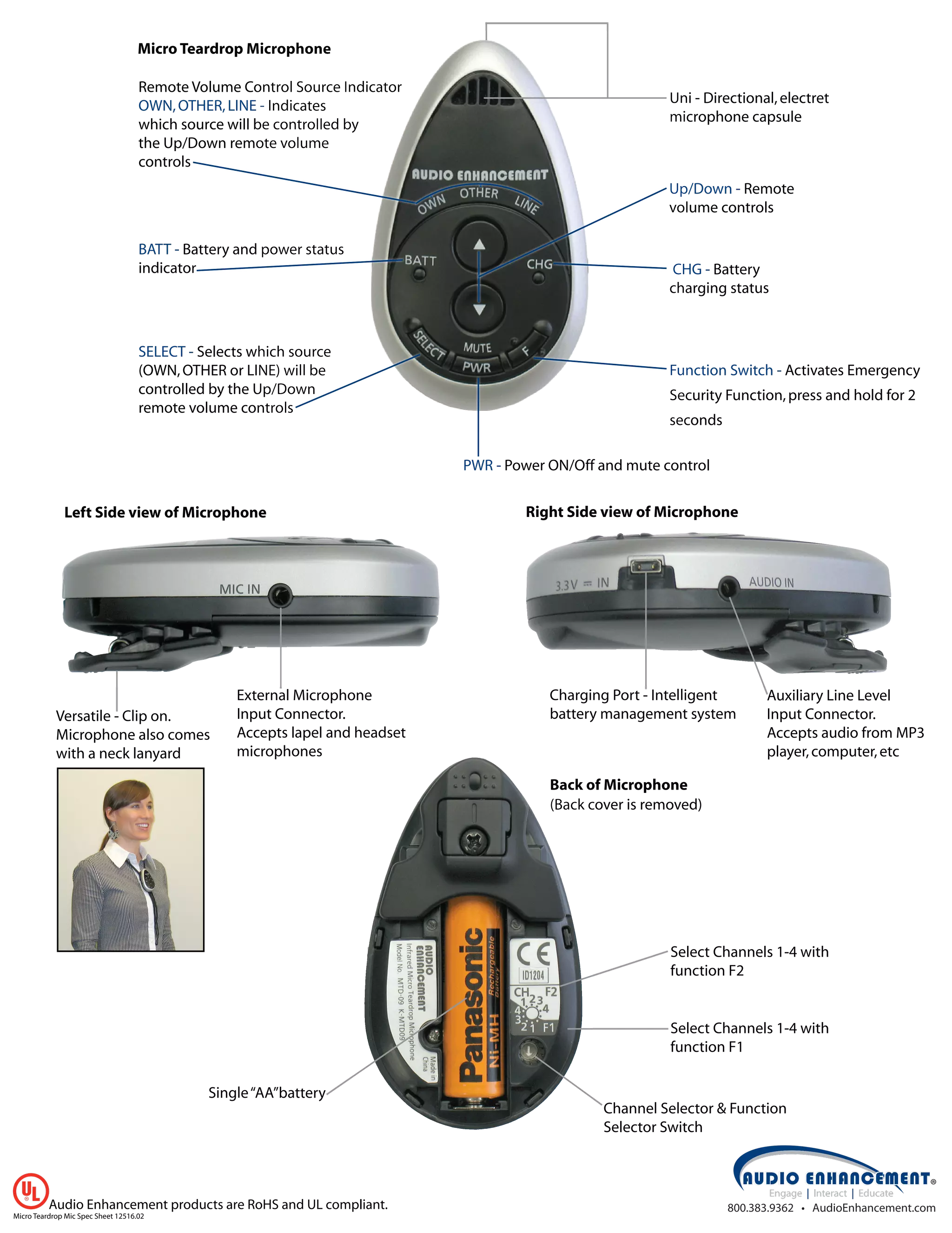 Micro teardrop-mic-spec-sheet | PDF