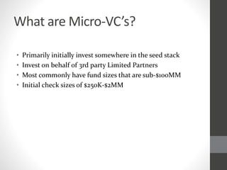 Micro-VC slide deck update | PPT