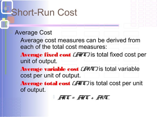 Costs Of Production Micro Economics ECO101