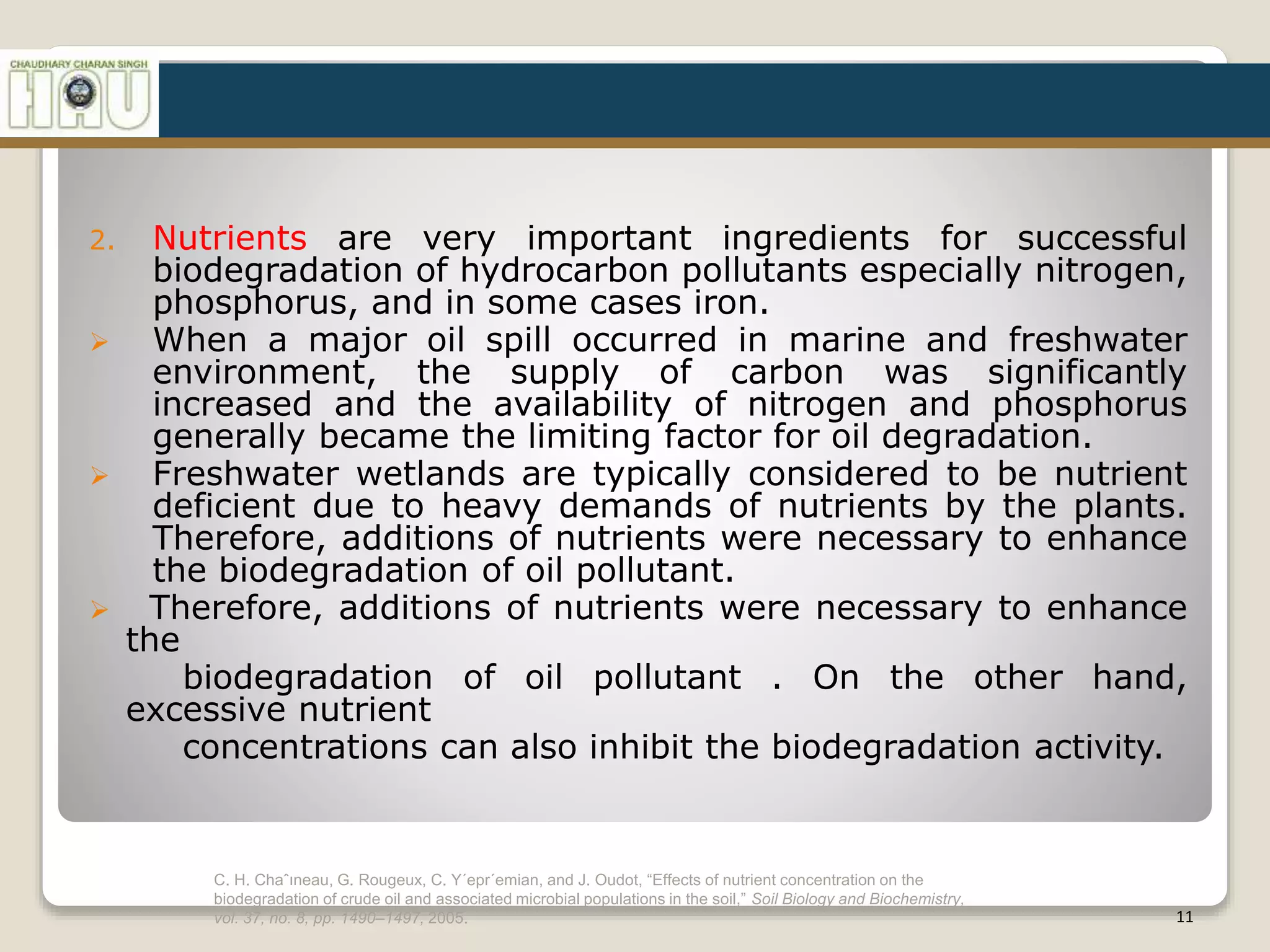 Pollution Abatement of Petroleum Hydrocarbons | PPT