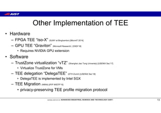 Hardware-assisted Isolated Execution Environment to run trusted OS and ...