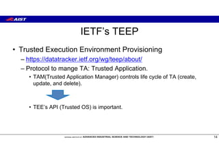 Hardware-assisted Isolated Execution Environment to run trusted OS and ...