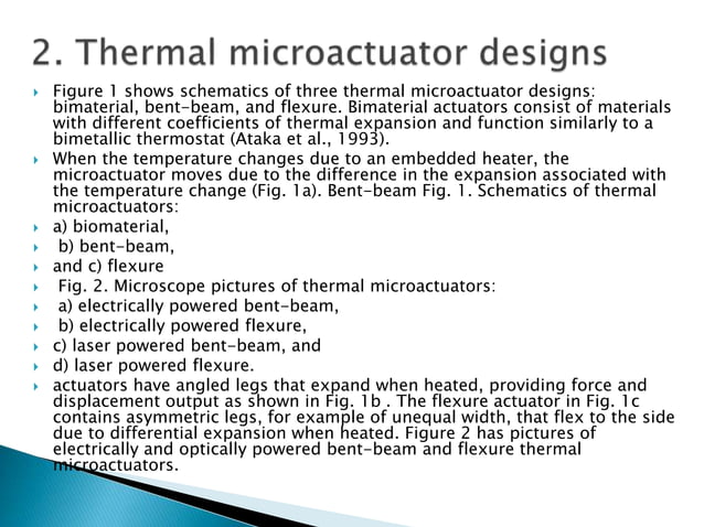 Microactuations thermal force | PPTX | Physics | Science