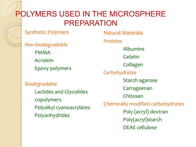 Microspheres | PPTX | Chemistry | Science