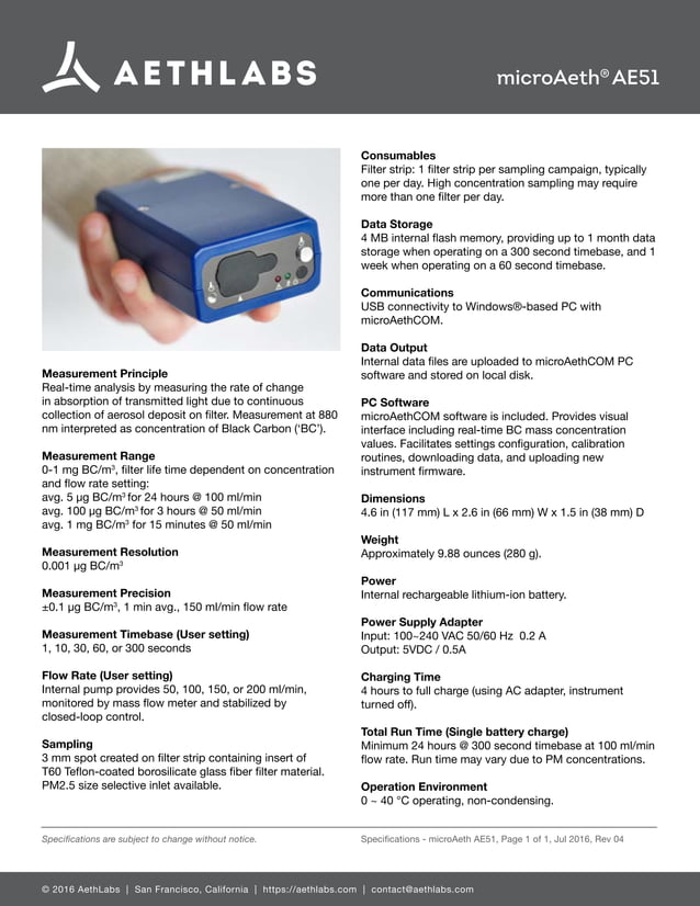 Micro aeth ae51-specifications-sheet-rev-04-updated-jul-2016 | PDF