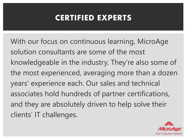 MicroAge At a Glance | PPTX