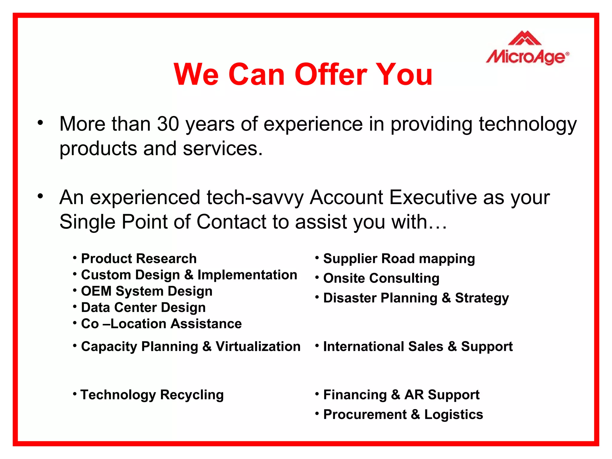 MicroAge Presentation 2011 | PPT