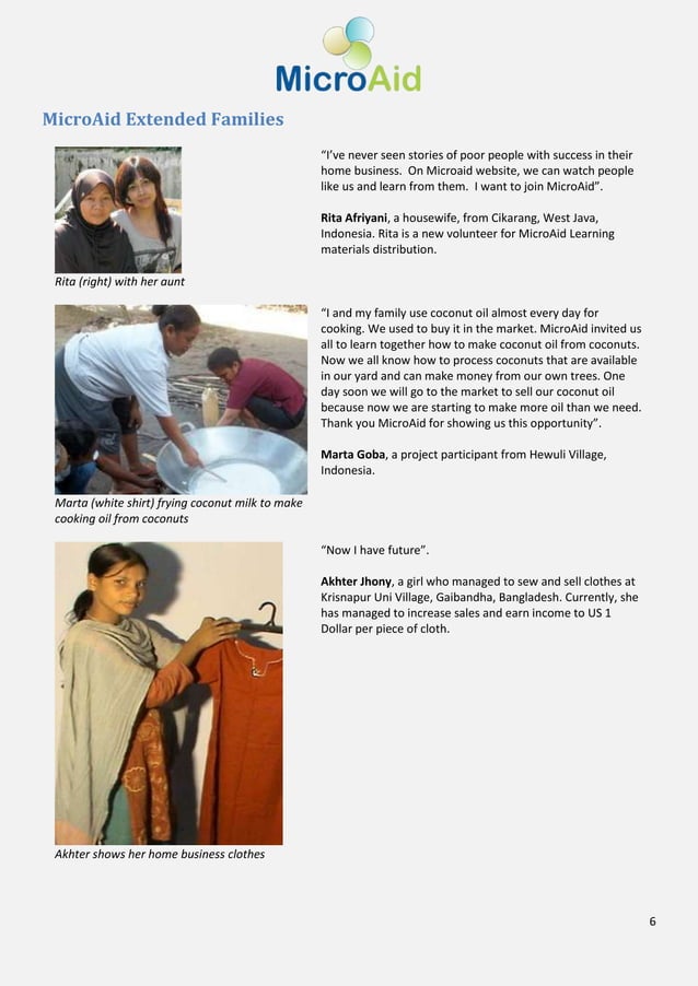 MicroAid Family Stories 2012 | PDF