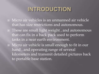 Micro air vehicles | PPTX | Model Toys | Hobbies & Interests