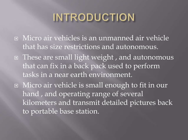 Micro air vehicles | PPT