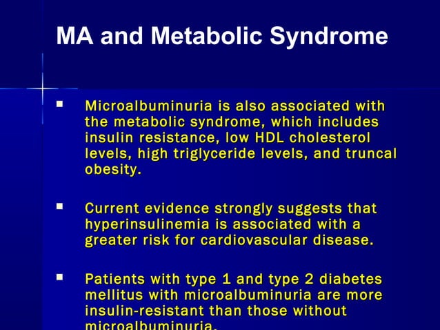 Microalbuminuria | PPT