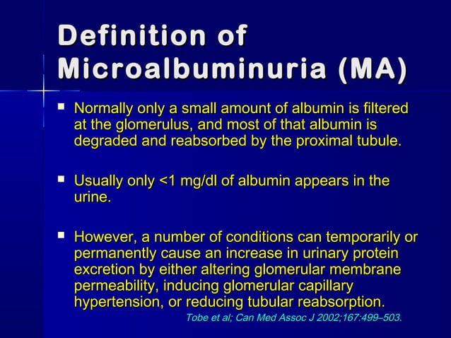 Microalbuminuria | PPT