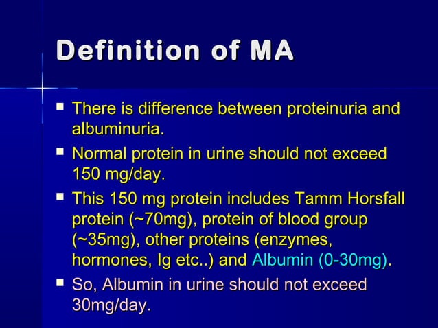Microalbuminuria | PPT