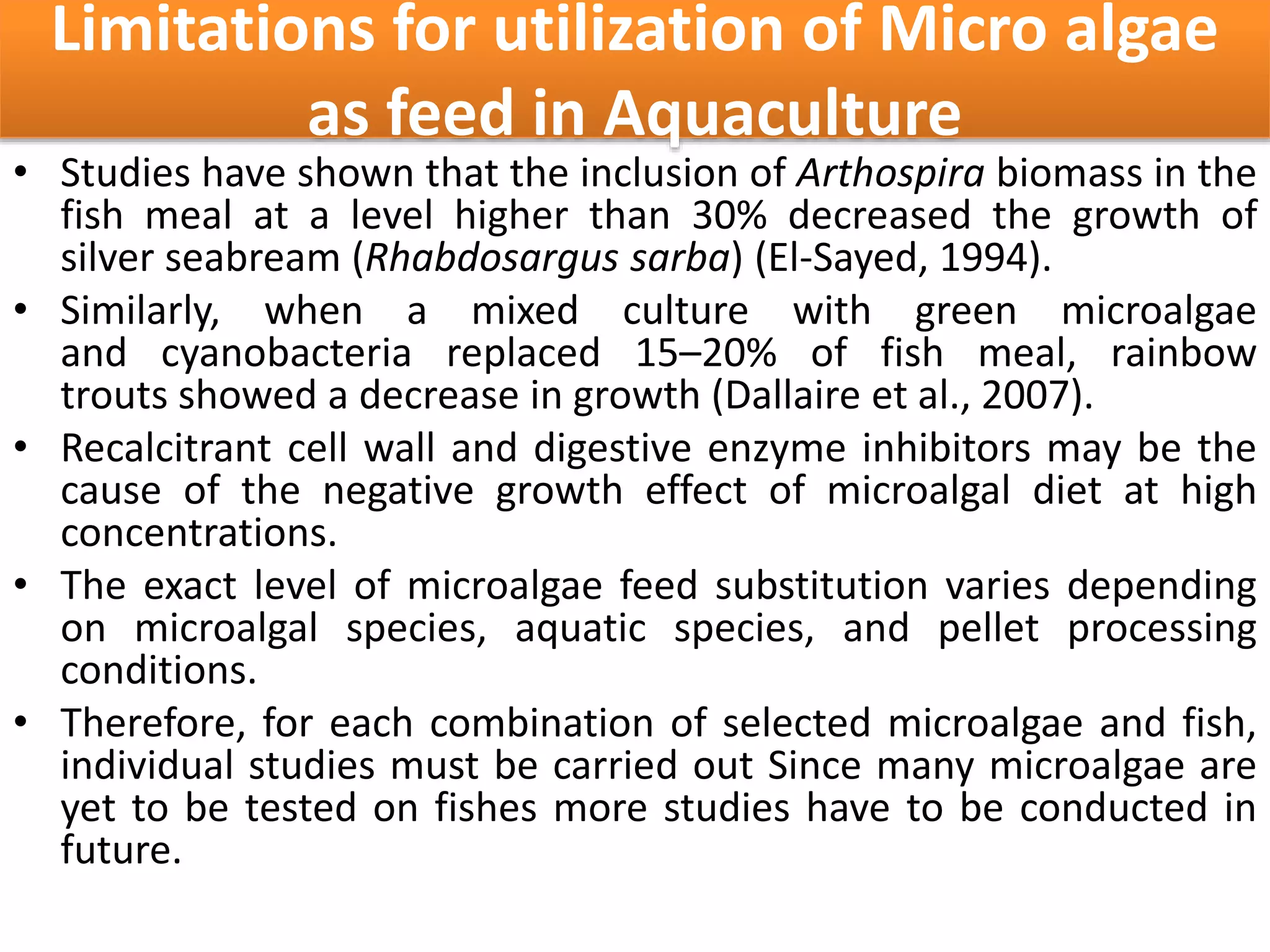 Micro algae as feed in Aquaculture by B.pptx
