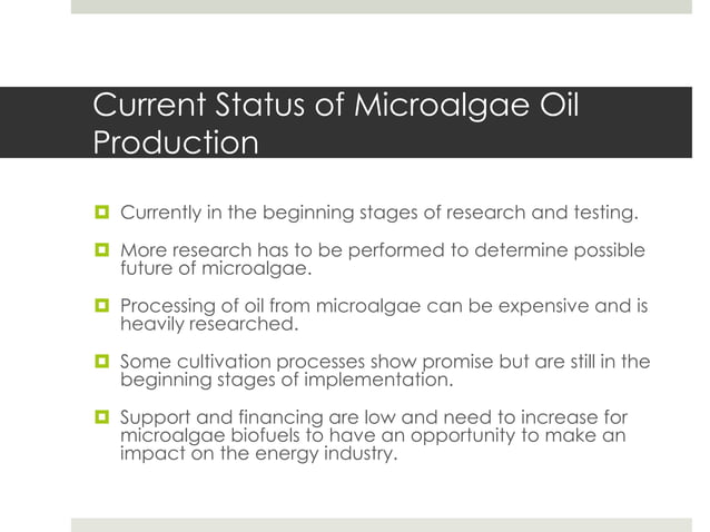 Microalgae biofuels | PPTX