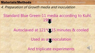 Microalgae cultivation in different pH, Temperature and Media | PPTX