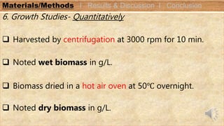 Microalgae cultivation in different pH, Temperature and Media | PPTX