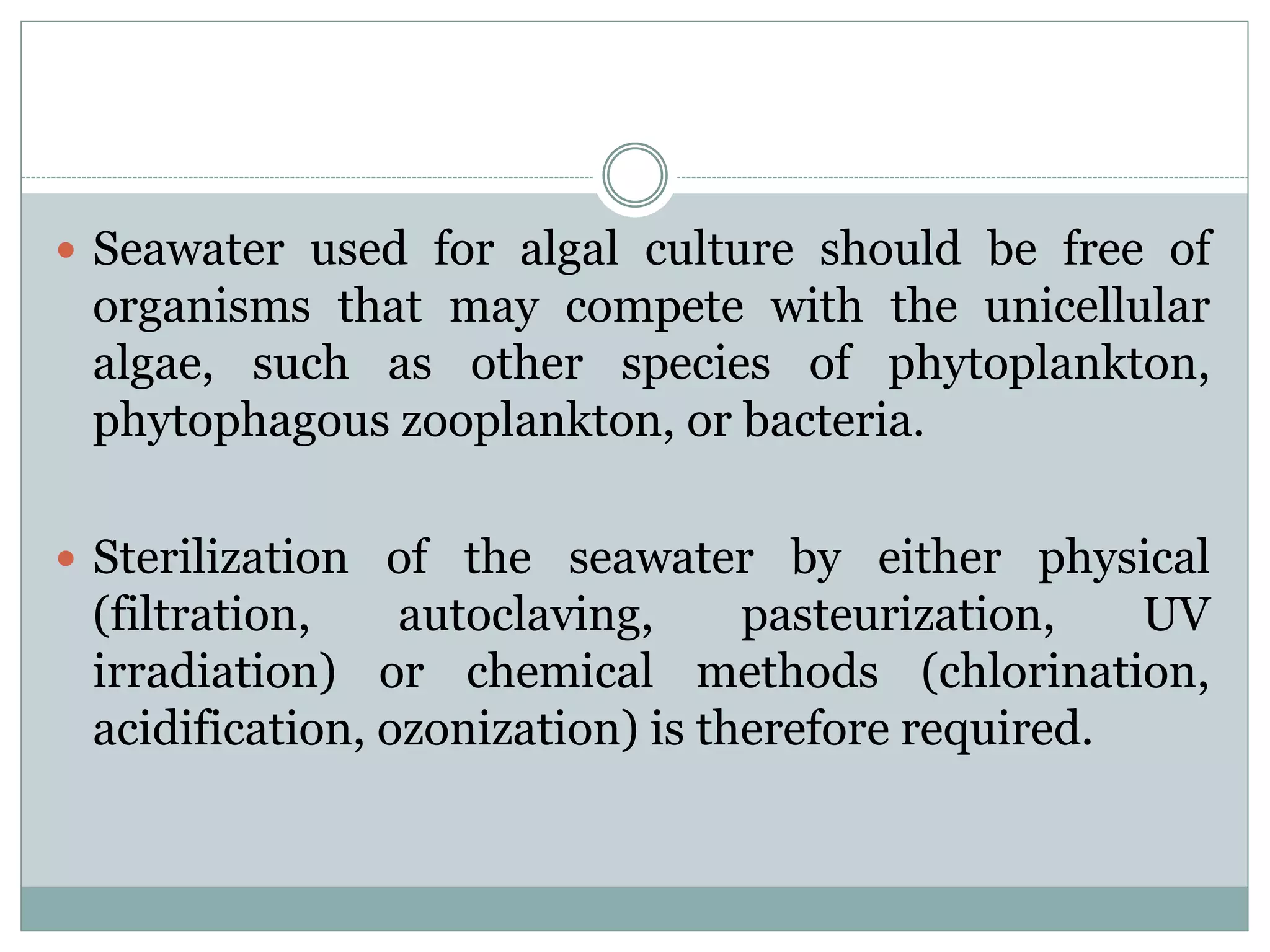 Microalgae culture | PPTX