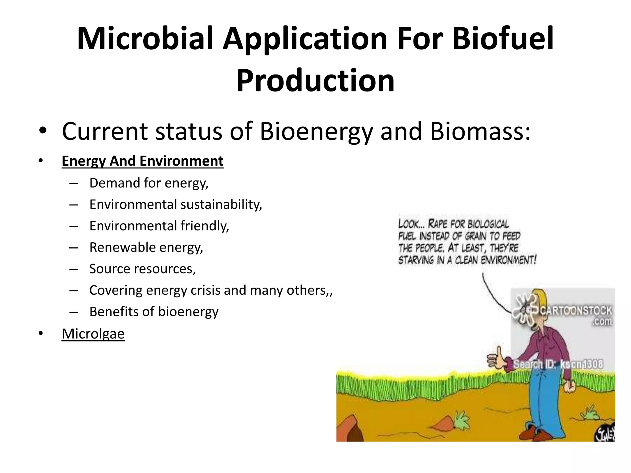 Microalgal applications for biofuel production | PPTX