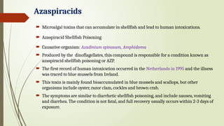 Microalgal toxin- Different species types produce various toxins ...