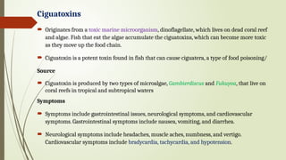 Microalgal toxin- Different species types produce various toxins ...