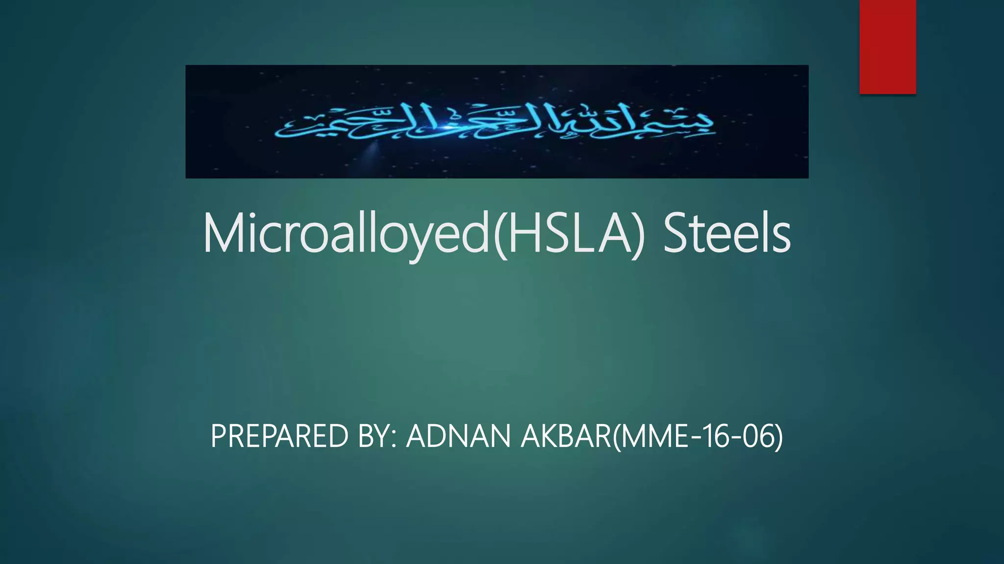 Microalloyed(hsla) steels | PPTX