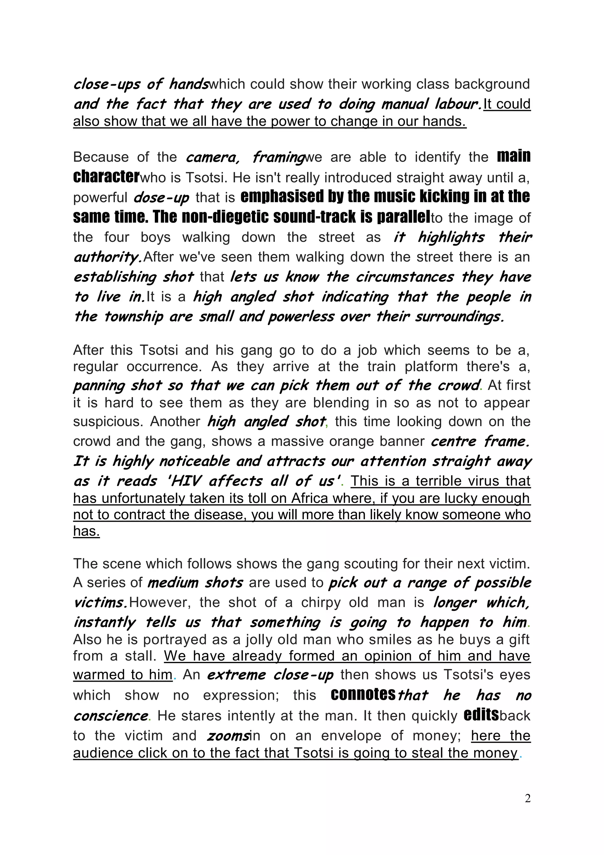 GCSE Film Studies: Micro analysis | DOCX