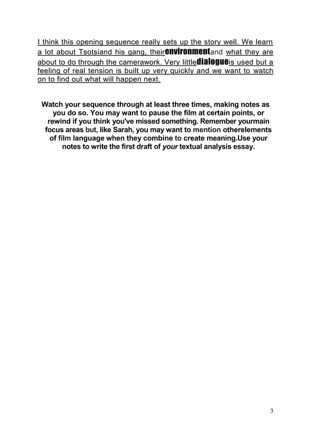 GCSE Film Studies: Micro analysis | DOCX