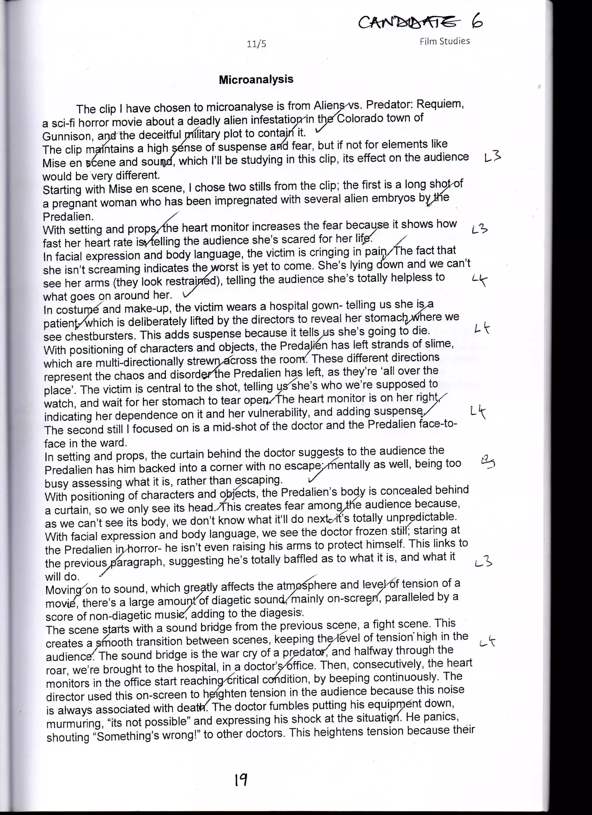 GCSE Film Studies: Micro analysis examples | PDF